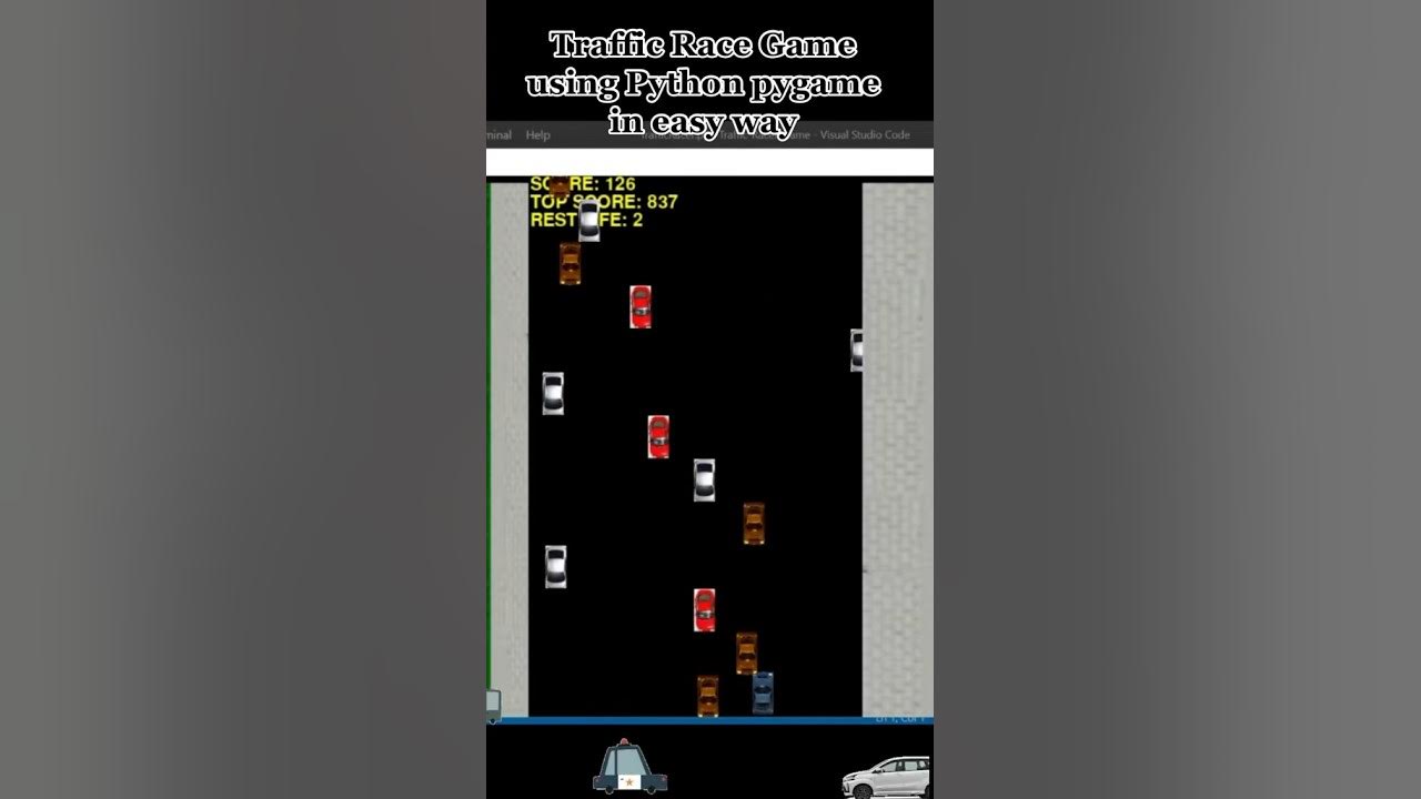 Traffic race game using Python py game #coderjey #jeydurgasshre #shortsfeed #shortsvideo #shorts ...