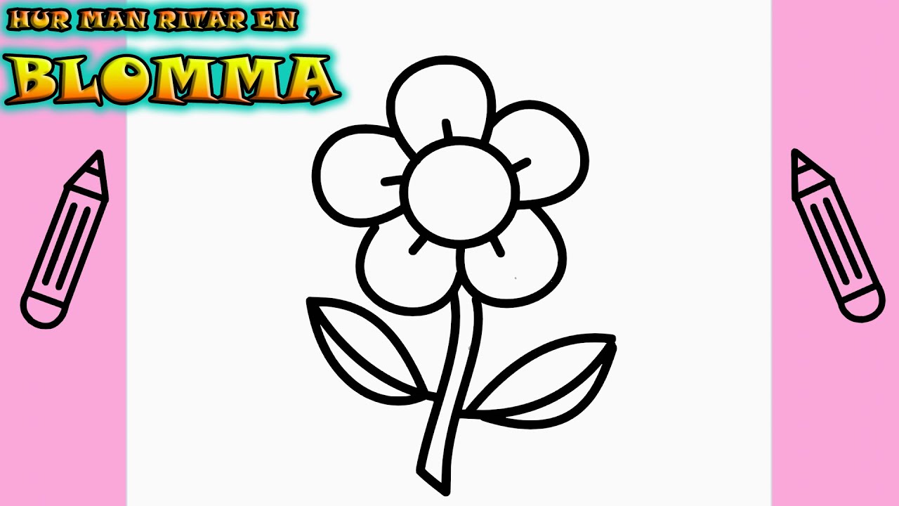 Hur man ritar en BLOMMA | Rita Det Själv | Lär dig att rita enkelt ...