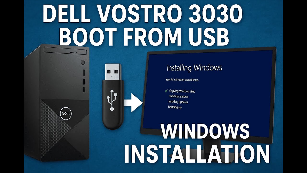 Dell Vostro 3030 Boot from USB | Windows Installation Step by Step ...