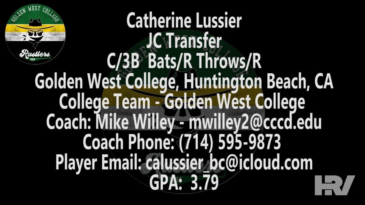 JC Transfer Catherine Lussier 🥎 Catcher and Third Base, Softball ...