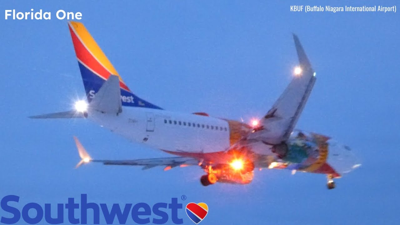 Southwest Boeing 737-700 “Florida One” Livery N945WN Arriving at KBUF ...