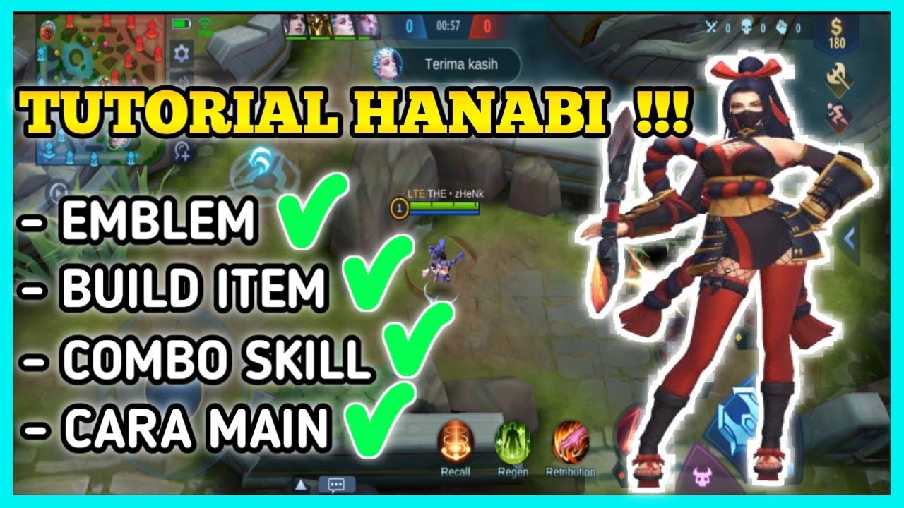 TUTORIAL CARA MENGGUNAKAN HANABI ! HERO MM LATE GAME PALING OP ! MOBILE ...