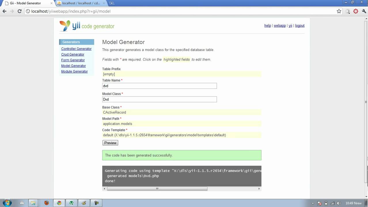 Yii Tutorial 2 - Creating CRUD Application - YouTube