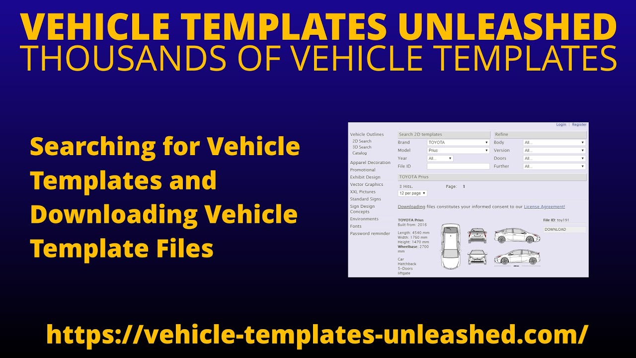 Searching for Vehicle Templates and Downloading Vehicle Template Files ...