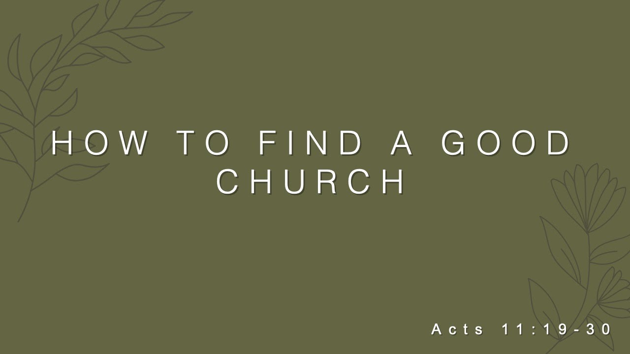 How to Find a Good Church - YouTube