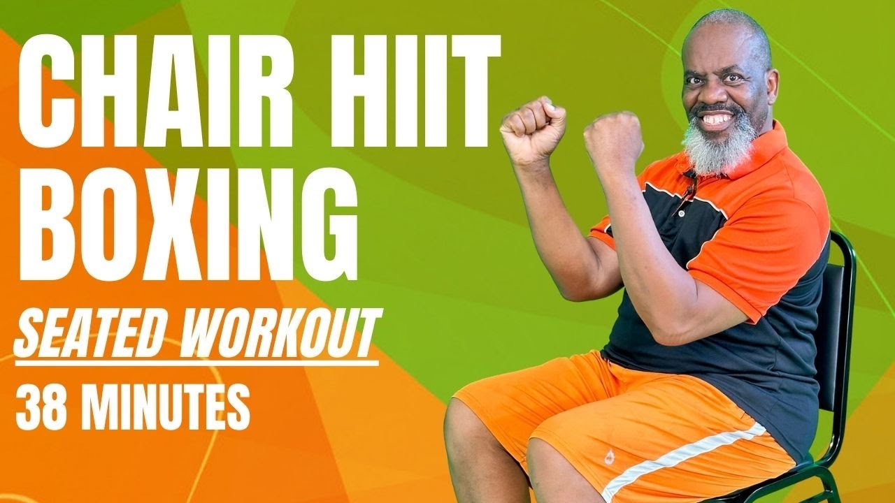 38-Minute Seated Chair HIIT Boxing Workout | Low Impact - YouTube