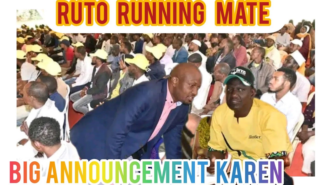 UDA Kenya Kwanza Running Mate ~Big announcement from Karen - YouTube