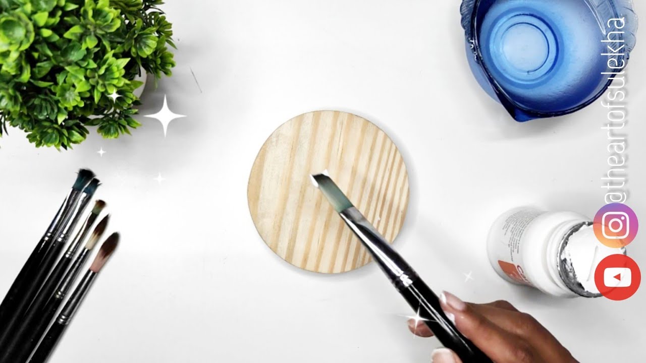 How to Gesso Wood Circular Canvas | Make your wood Canvas SMOOTHER for ...