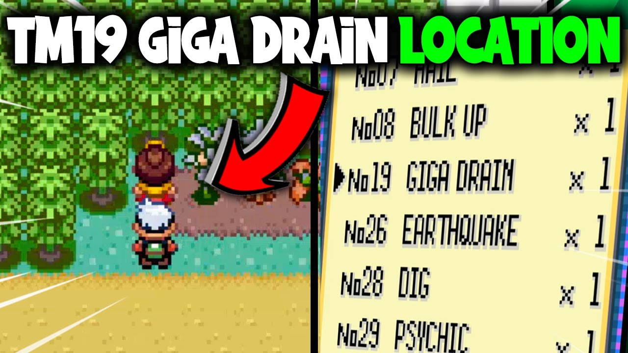 WHERE TO GET TM19 GIGA DRAIN ON POKEMON EMERALD - YouTube