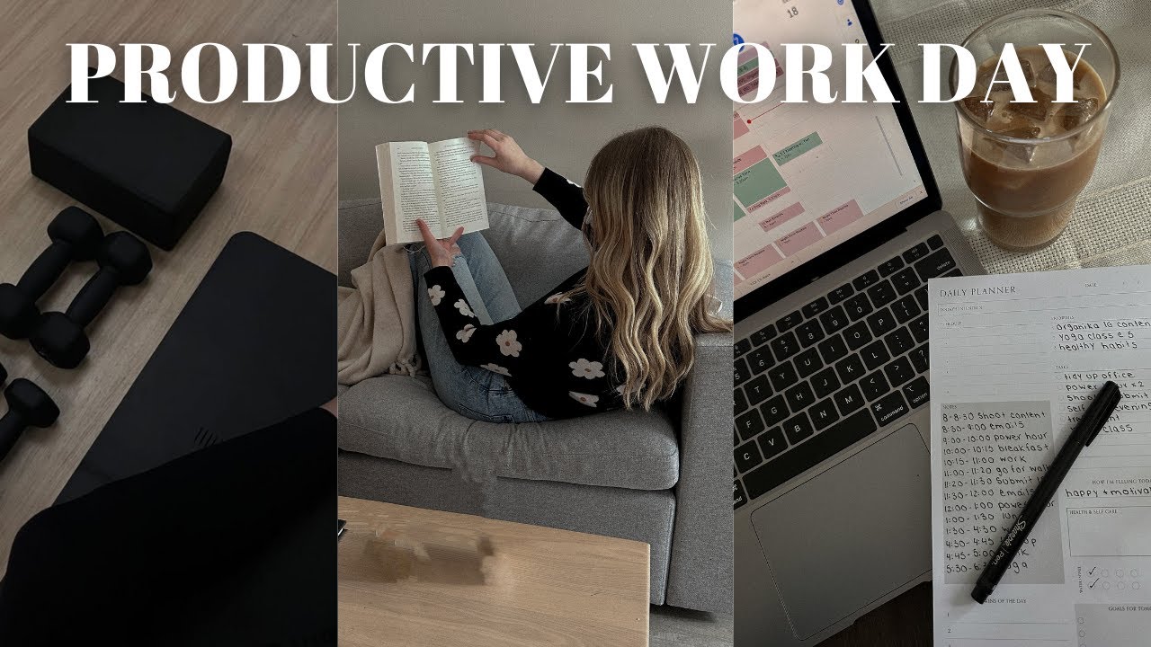 PRODUCTIVE WORK DAY VLOG | balancing a 9-5, side hustle & wellness ...