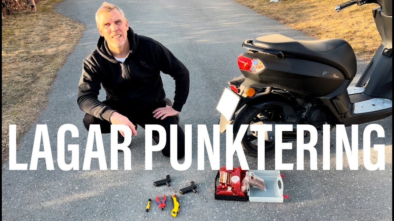 Hur man lagar punktering på däck till slanglösa däck som sitter på bil ...
