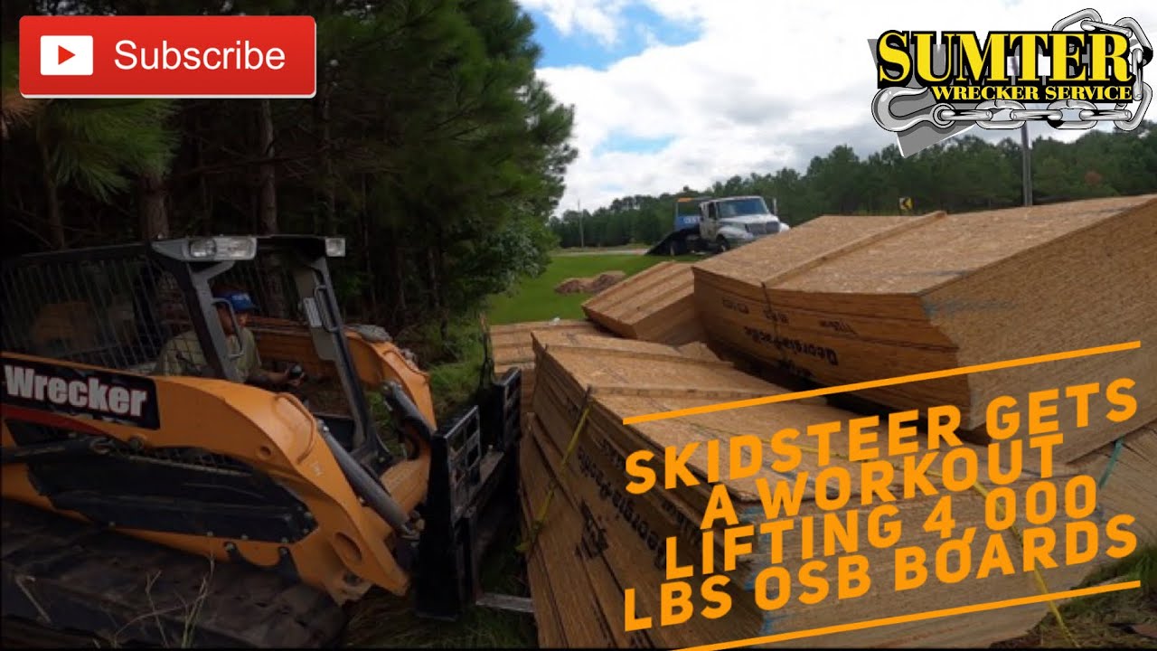 Skidsteer Gets A Workout Lifting 4,000 lbs OSB Boards - YouTube