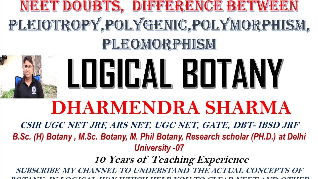 NEET DOUBTS II PLEIOTROPY II POLYGENIC II POLYMORPHISM II PLEOMORPHISM ...