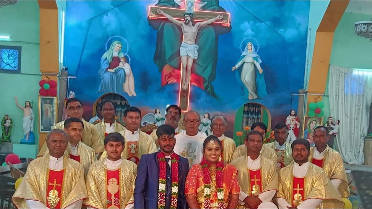 Allam Bala Showreddy Weds Bala Divya//Rev. Fr. Y.Innareddy, Rev. Fr. M ...