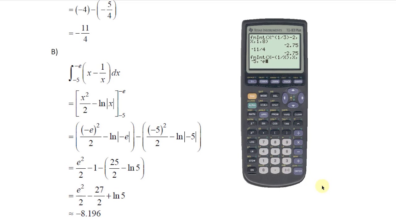 Finding Definite Integrals Using TI 83 84 Plus YouTube Finding Definite Integrals Using TI 83 84 Plus YouTube