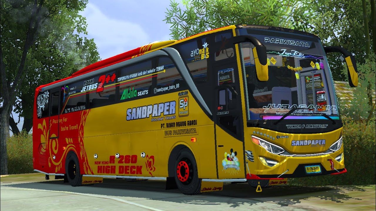 SHARE!! LIVERY JETBUS 2 SINGLE GLASS SANDPAPER BUSSID 4.0.3 - YouTube