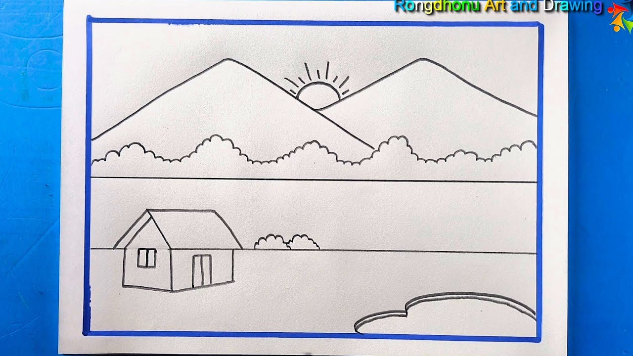 VERY 😍 VERY 😍 Easy Scenery Drawing 💖 Easy Tricks - YouTube