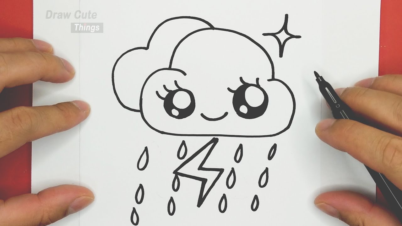 How to draw a cute emoji, step by step, draw cute things - YouTube