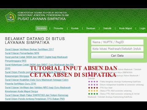 Tutorial Input dan Cetak Absen di Simpatika - YouTube