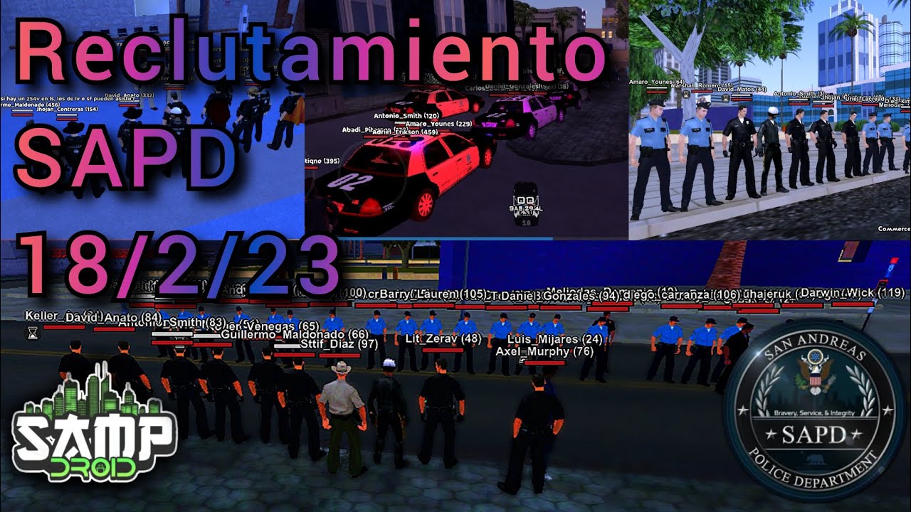 𝐑𝐞𝐜𝐥𝐮𝐭𝐚𝐦𝐢𝐞𝐧𝐭𝐨 𝐒𝐀𝐏𝐃 18/2/23 #samp #sampdroid #roleplay - YouTube
