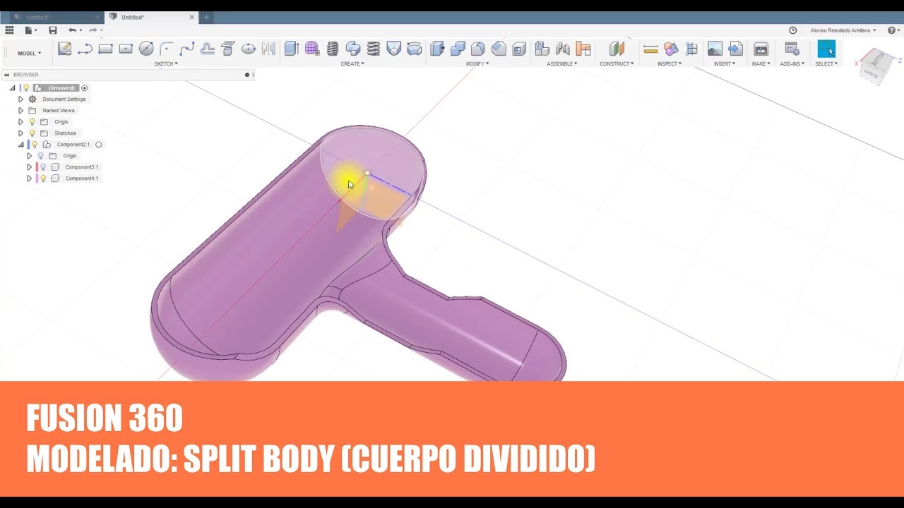 FUSION 360 #19 SPLIT BODY - YouTube