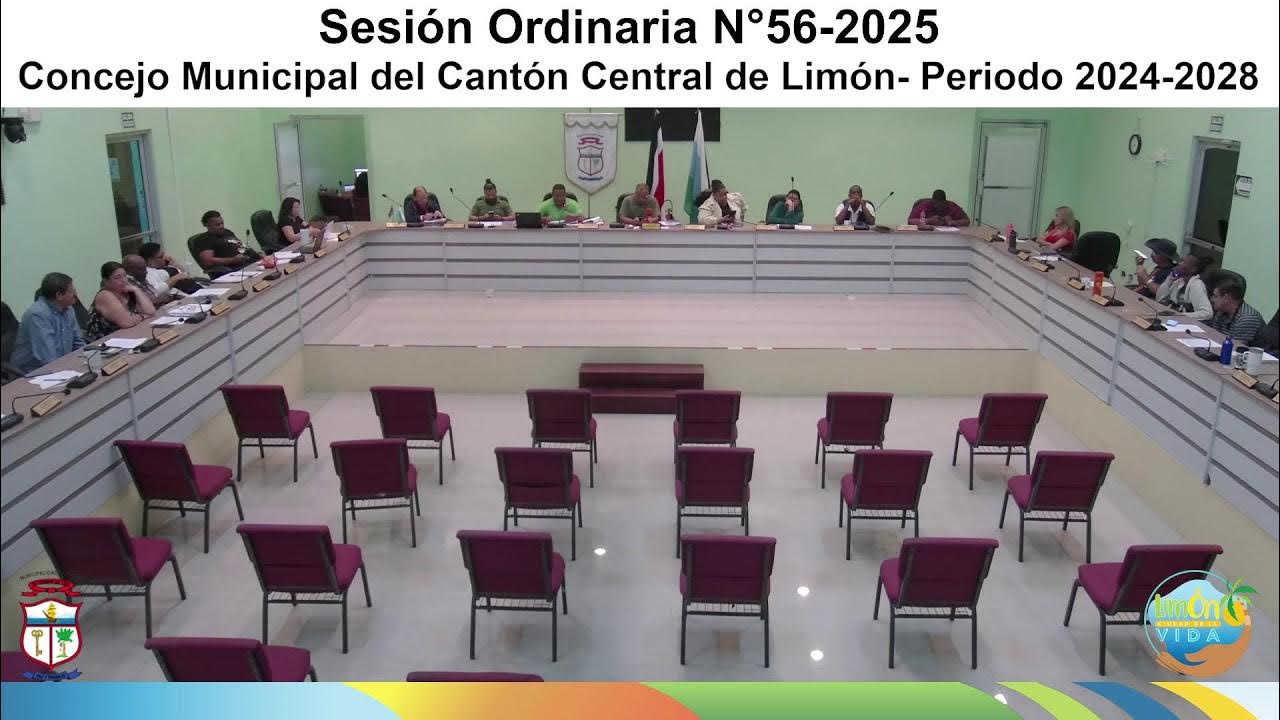 Sesión Ordinaria N°56-2025 del Honorable Concejo Municipal de Limón, del 27-05-2025 - YouTube