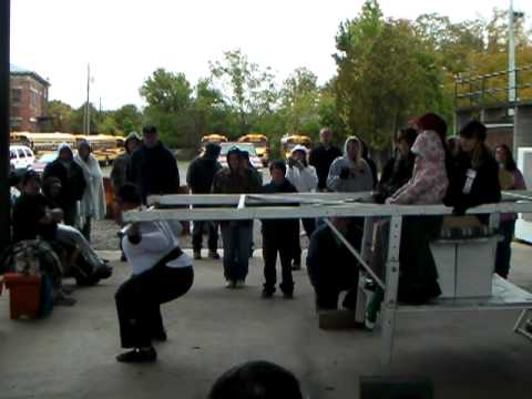 AJ Freda wins the 2011 Forest Festival Strongman Mouser Squats - YouTube