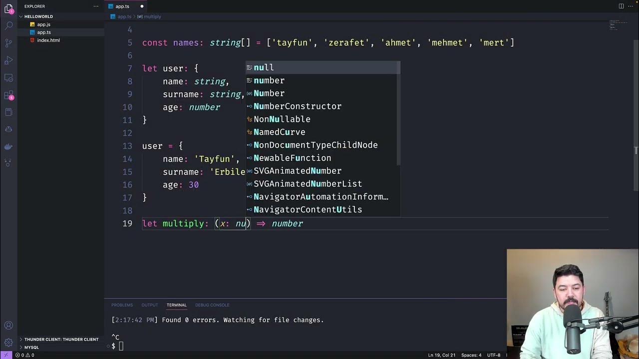 TypeScript Dersleri -6 / TypeScript'de Tip Tanımları - YouTube