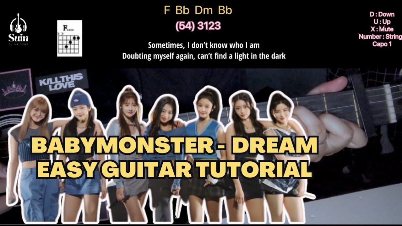 BABYMONSTER - 'Dream' EASY Guitar Tutorial | Suin - YouTube