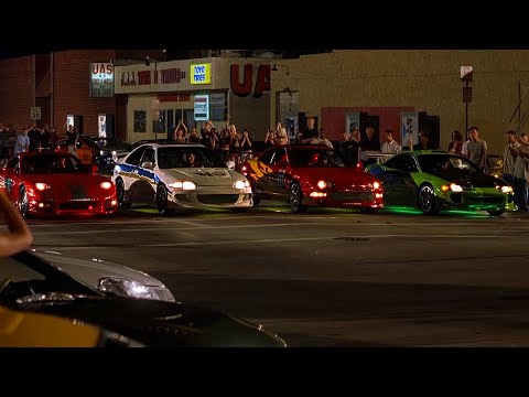 The Night Race Scene: THE FAST AND THE FURIOUS Clip (2001) Paul Walker, Movie HD