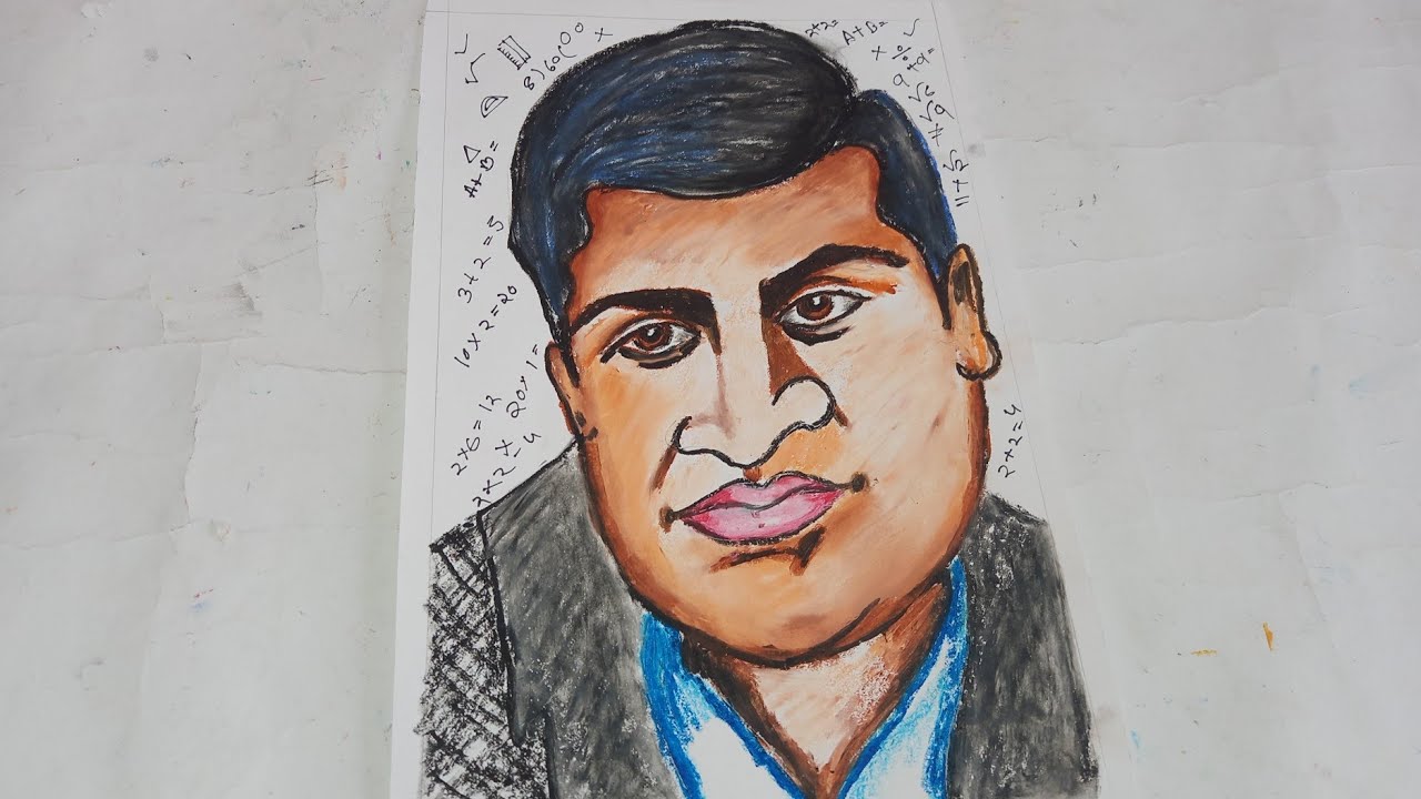 How to Draw Srinivasa Ramanujan drawing/National Mathematics Day poster ...