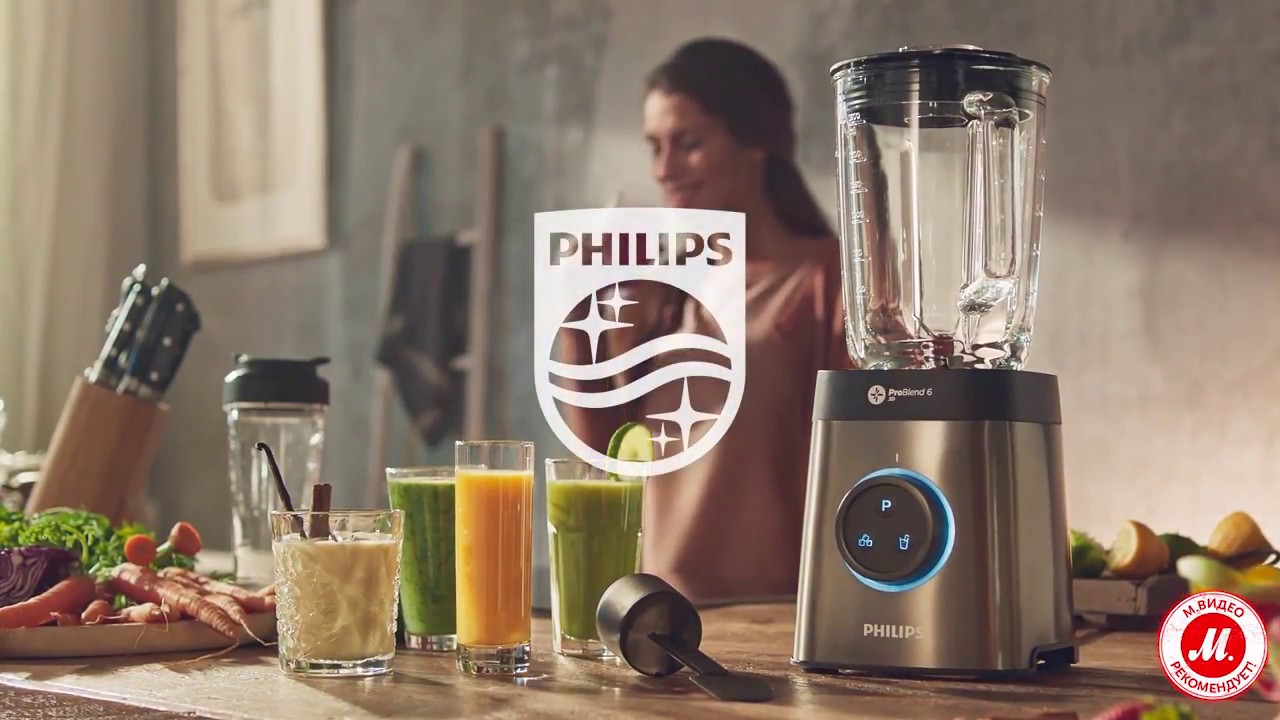 Мощный блендер Philips HR3655/00 с 3D-технологией смешивания ProBlend 6 ...