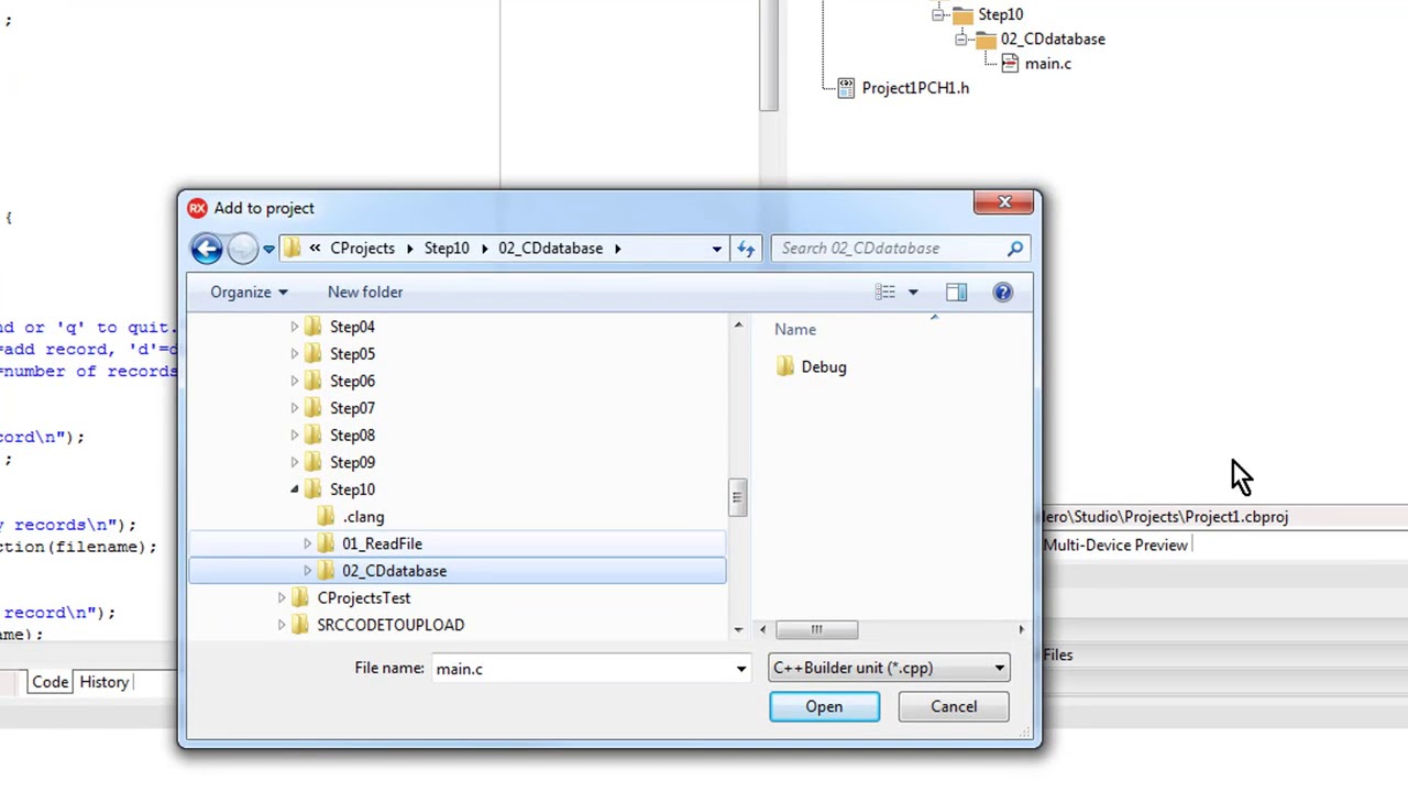 007 Importing C Projects into CBuilder (Welcome to the course C ...