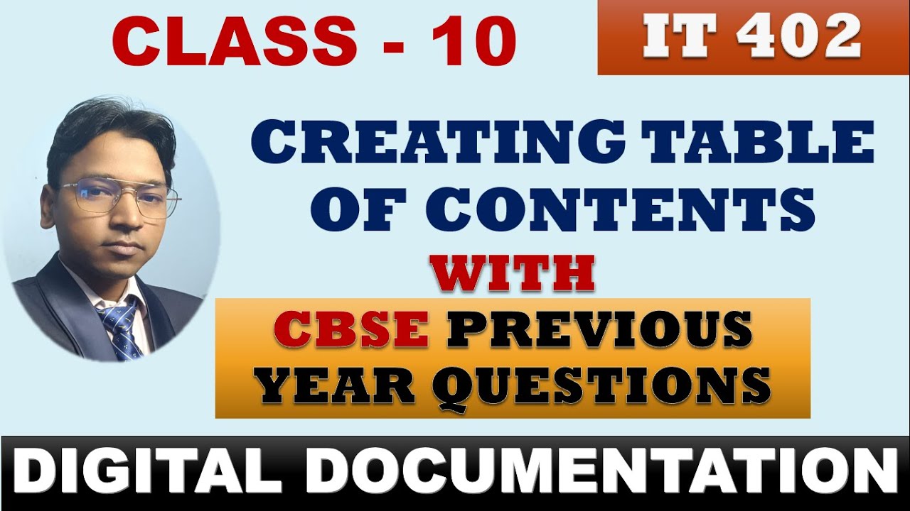 CREATING TABLE OF CONTENTS | CLASS 10 | IT 402 | DIGITAL DOCUMENTATION ...