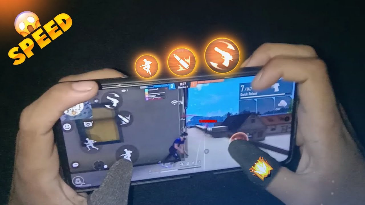 3 finger custom hud free fire 🎯 || handcam gameplay of free fire - YouTube
