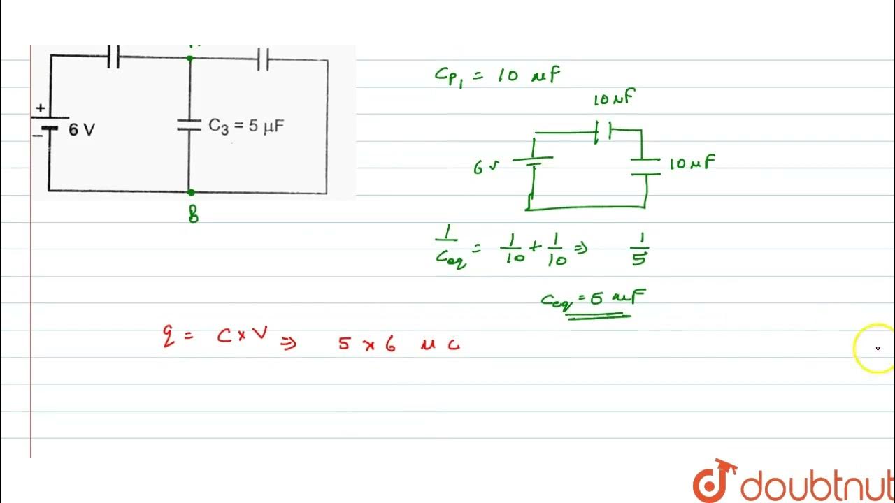Three capacitors C_(1), C_(2) and C_(3) are connectedto a 6 V battery, as shownin Fig. Find the ...