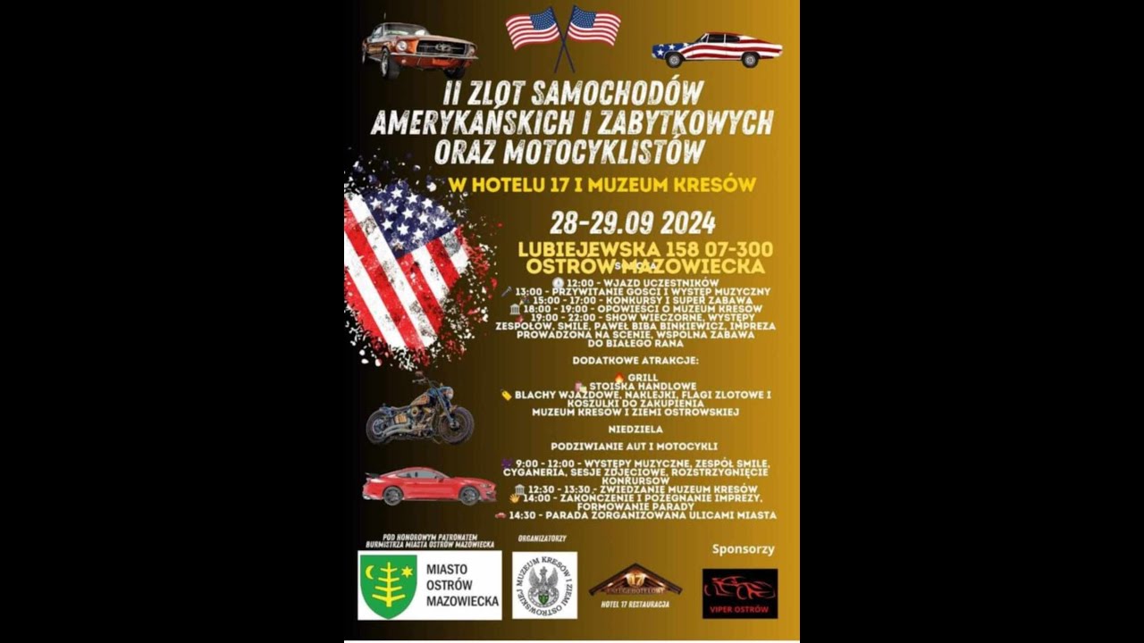 II Zlot samochodów amerykańskich i zabytkowych oraz motocyklistów - YouTube