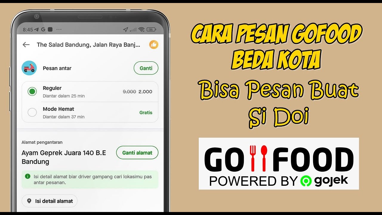 Cara Pesan GoFood Untuk Orang Lain Beda Kota Terbaru 2022 - YouTube