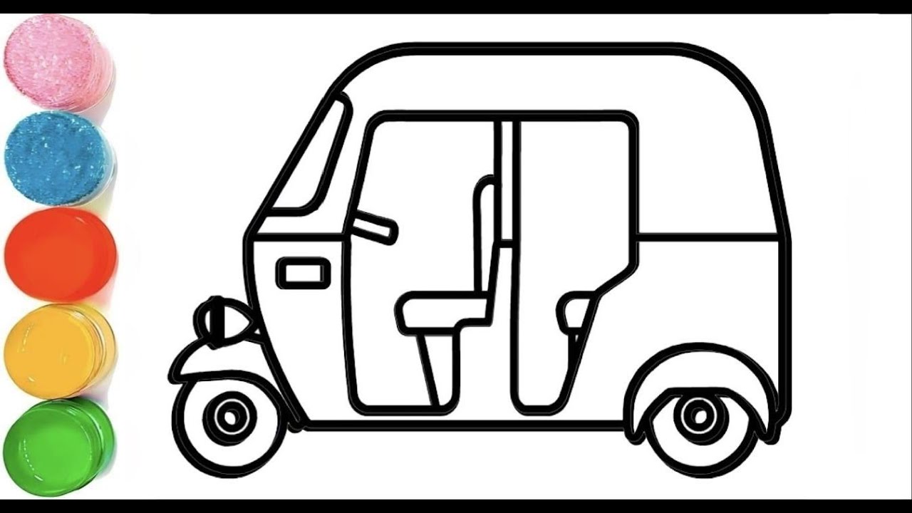 How To Draw a Cute Auto Rikshaw 🛺 Drawing | Auto Rikshaw 🛺 Drawing For ...