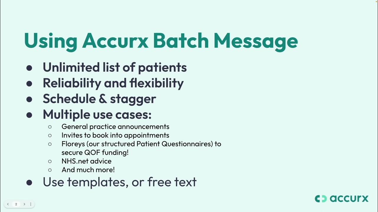 Flash Demo: Introduction to Batch Messaging | Accurx Desktop - YouTube