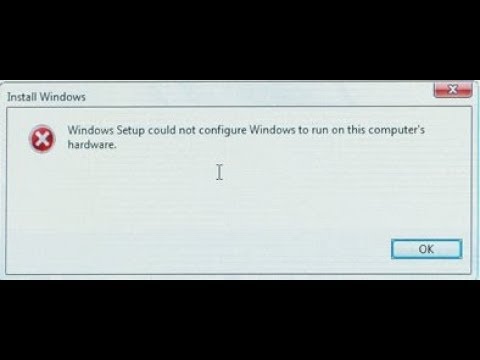 como resolver o erro windows setup could not configure - YouTube