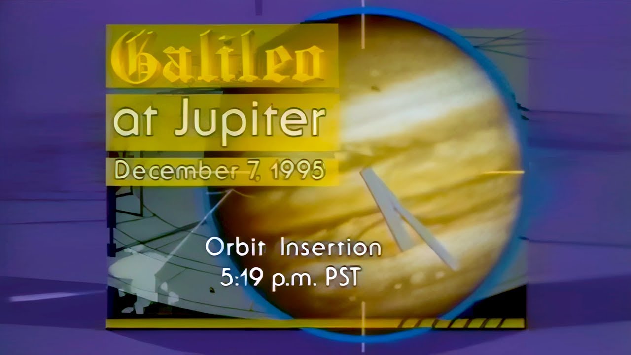 Galileo Orbit Insertion at Jupiter - Ed Stone, Carl Sagan, NASA TV ...