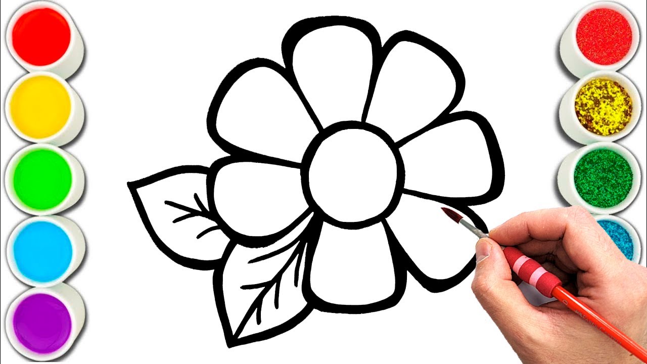 Flower Drawing, Painting & Coloring For Kids and Toddlers_ Child Art ...