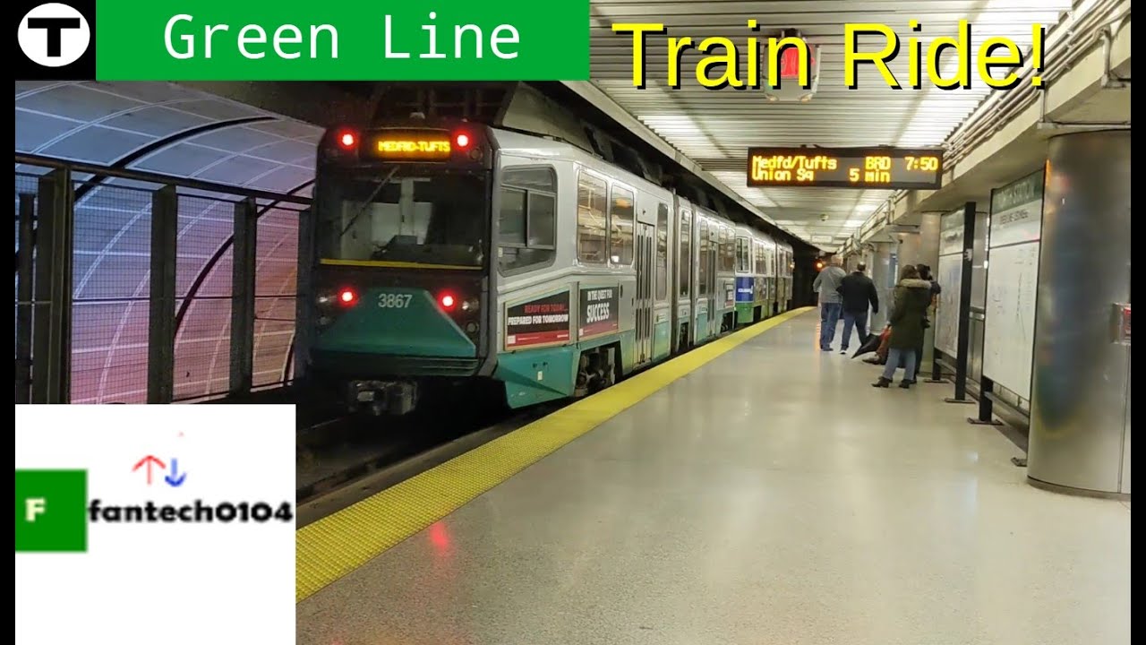 Riding the MBTA T System Green Line from North Station to Government ...