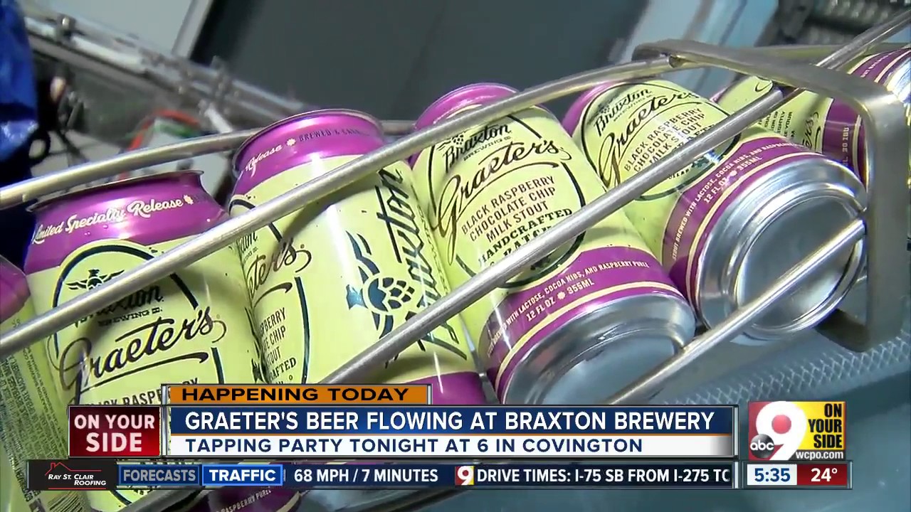 Graeter's beer debuts at Braxton Brewing Company - YouTube