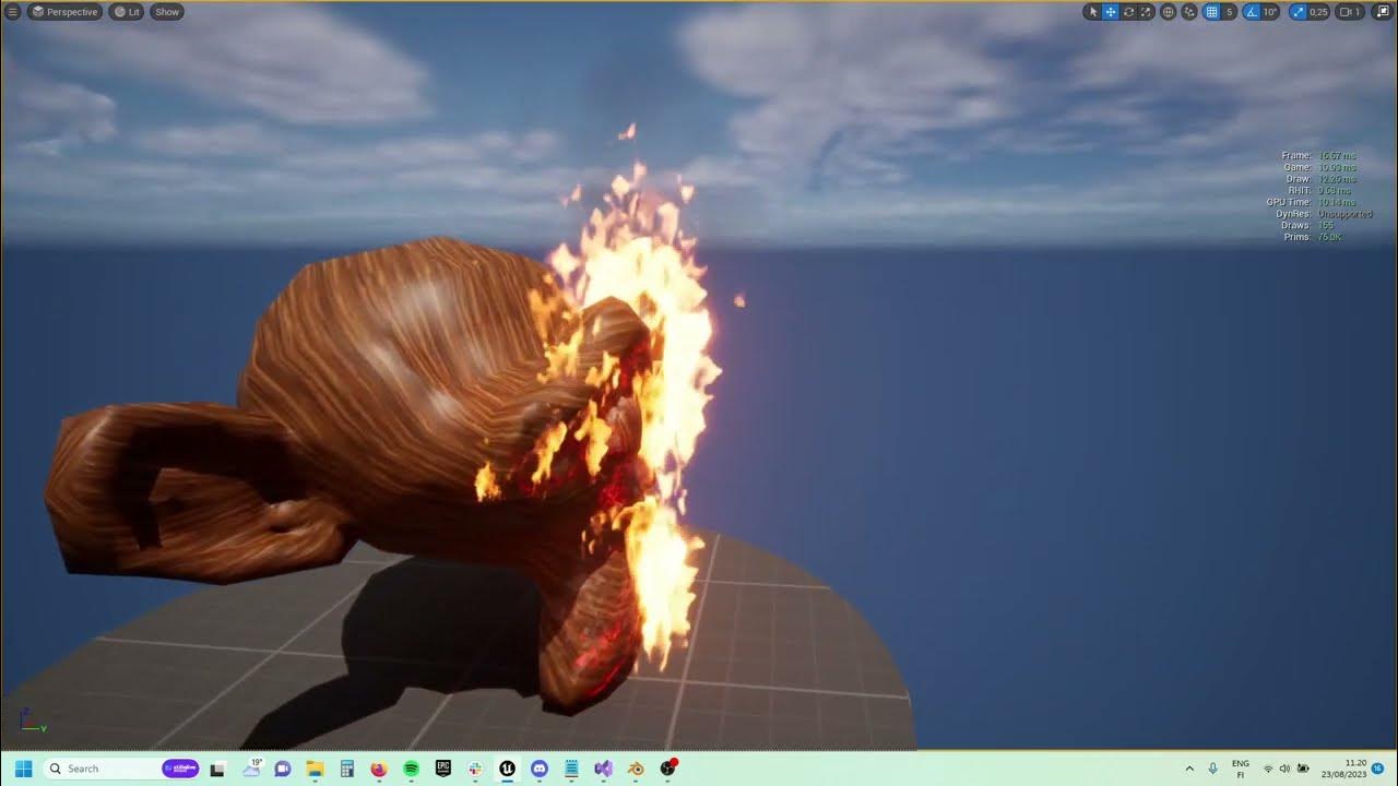Unreal Engine 5 - Fire spreading VFX & Real-time vertex painting shader - YouTube