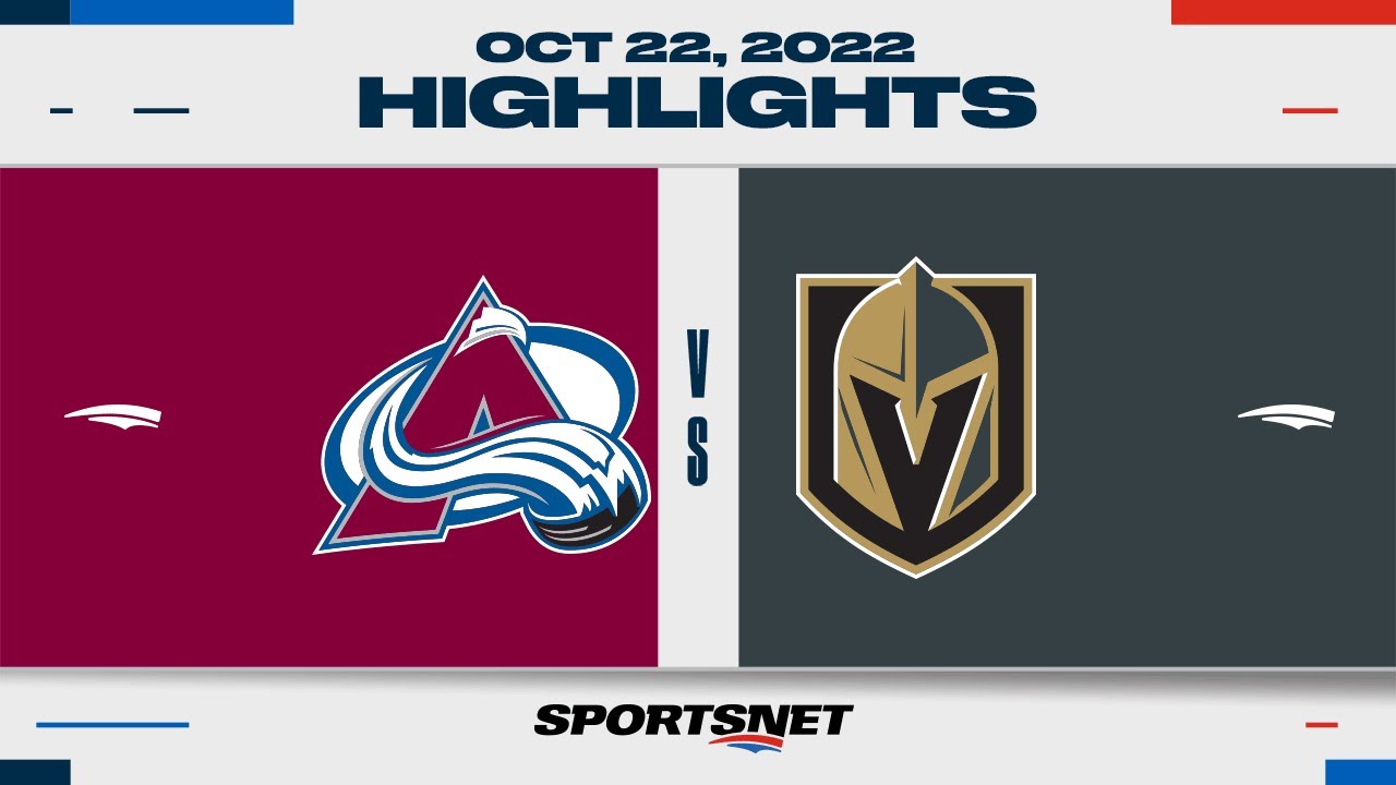 NHL Highlights | Avalanche vs. Golden Knights - October 22, 2022 - YouTube