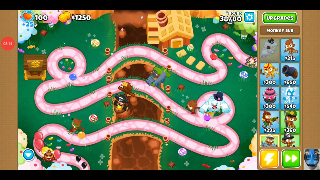 BTD6 CANDY FALLS MAP ON HARD ALTERNATE BLOON ROUNDS MODE PAT FUSTY HERO ...