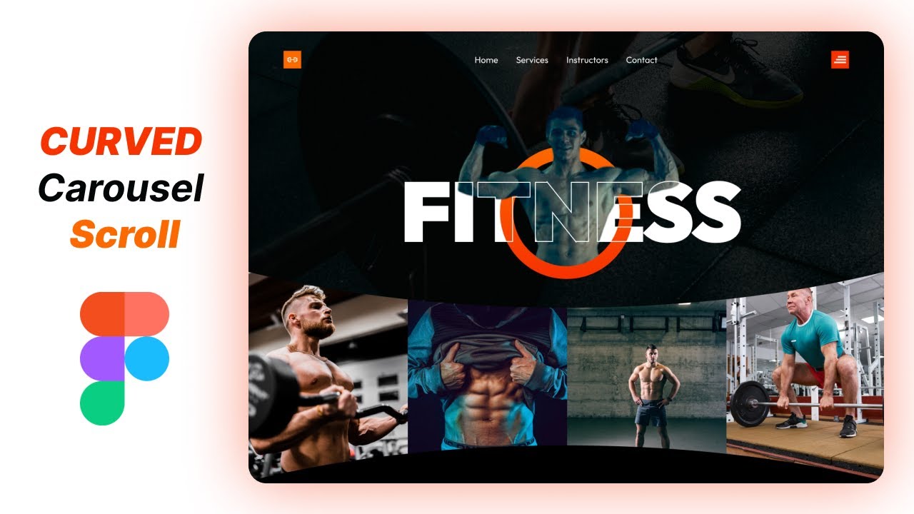 🔥 Curved Carousel Scroll Animation in Figma | Fitness Landing Page UI ...