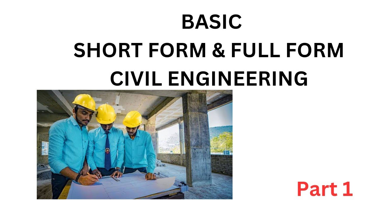 Basic short form words in civil engineering|Part 1 - YouTube